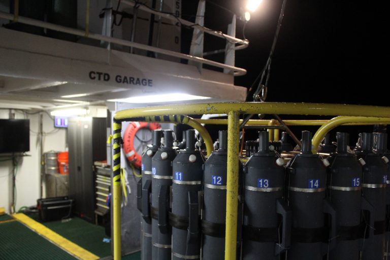 CTD deployment and water collection – Science at Sea
